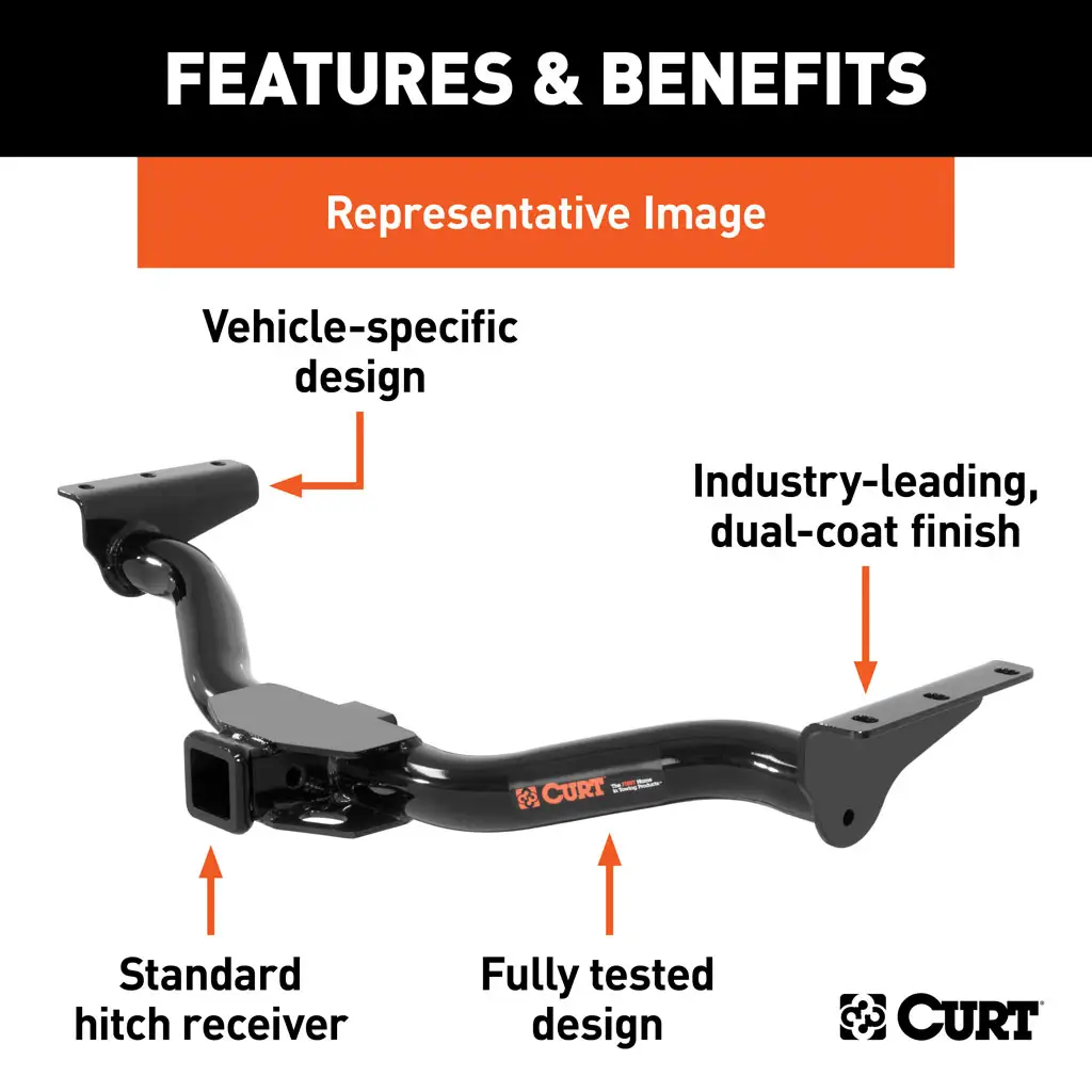 CURT 13544 Hitch Accessory Mount, 2" Receiver, Select Subaru Solterra ...