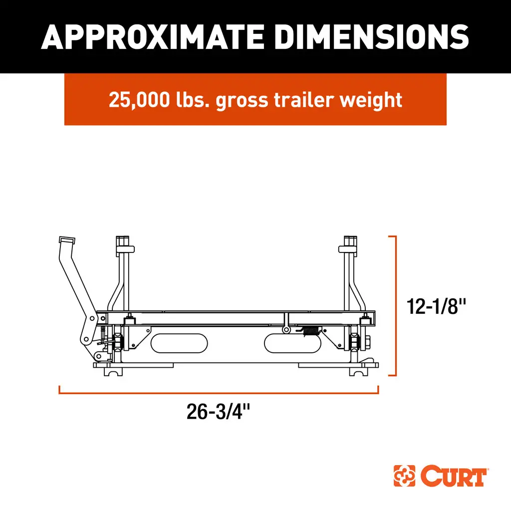 CURT 16574 S25 5th Wheel Slider, 25,000 lbs.