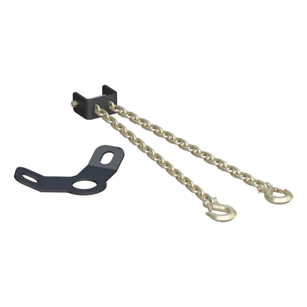 CrossWing 5th Wheel Safety Chain Assembly with Gooseneck Anchor Plate