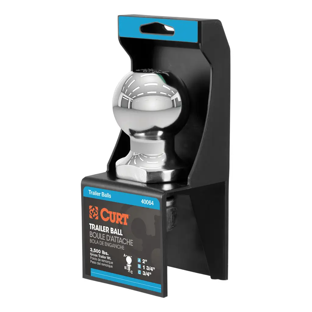 2" Trailer Ball (3/4" x 1-3/4" Shank, 3,500 lbs., Chrome, Packaged) SKU ...
