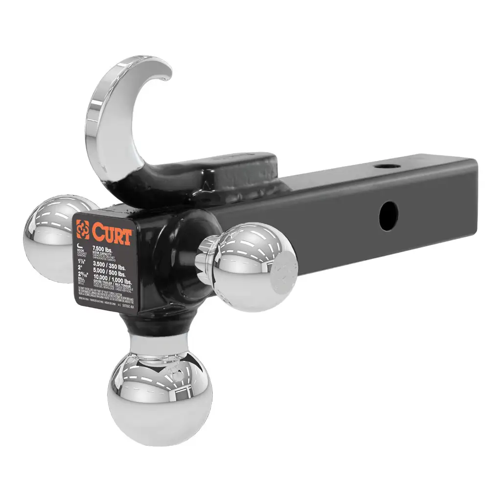 Multi-Ball Mount with Hook (2" Solid Shank, 1-7/8", 2" & 2-5/16" Chrome ...