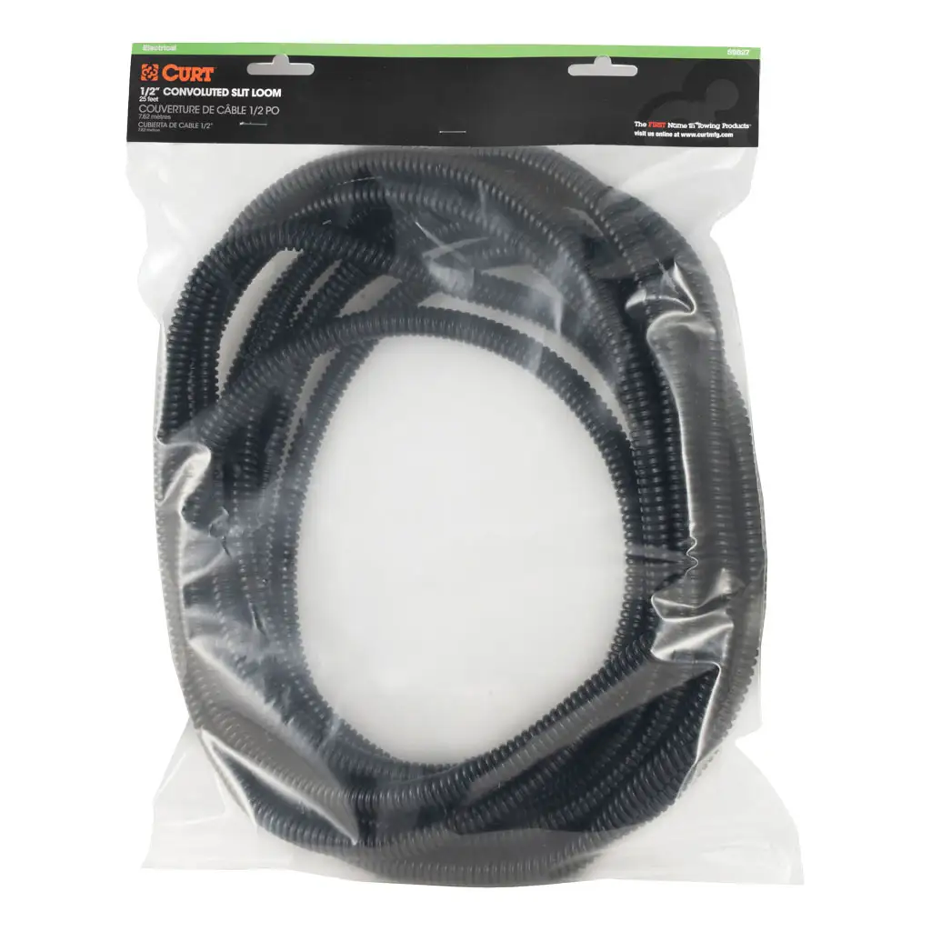 1/2" x 25' Convoluted Slit Loom Tubing (Packaged) SKU #59827 by CURT