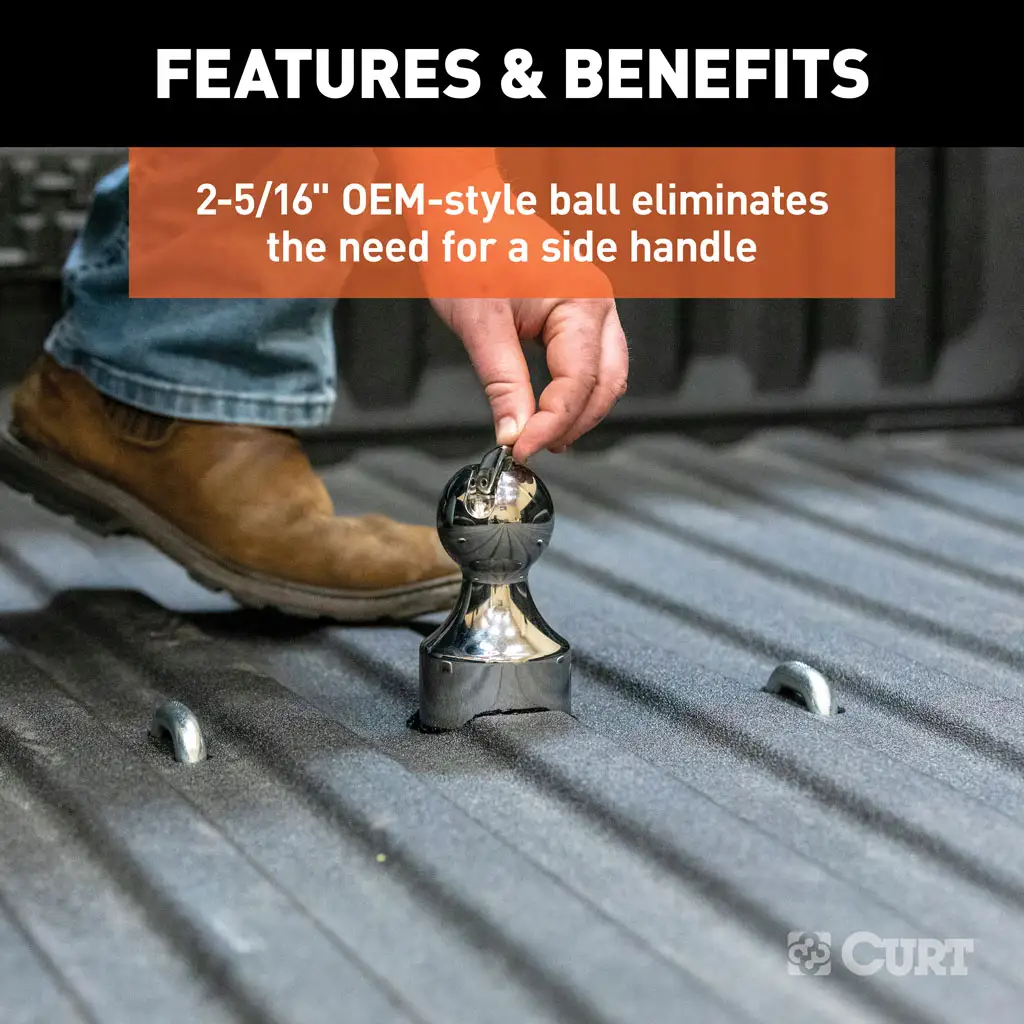 CURT 60642 OEM-Style Gooseneck Hitch, Select Chevrolet Silverado, GMC ...