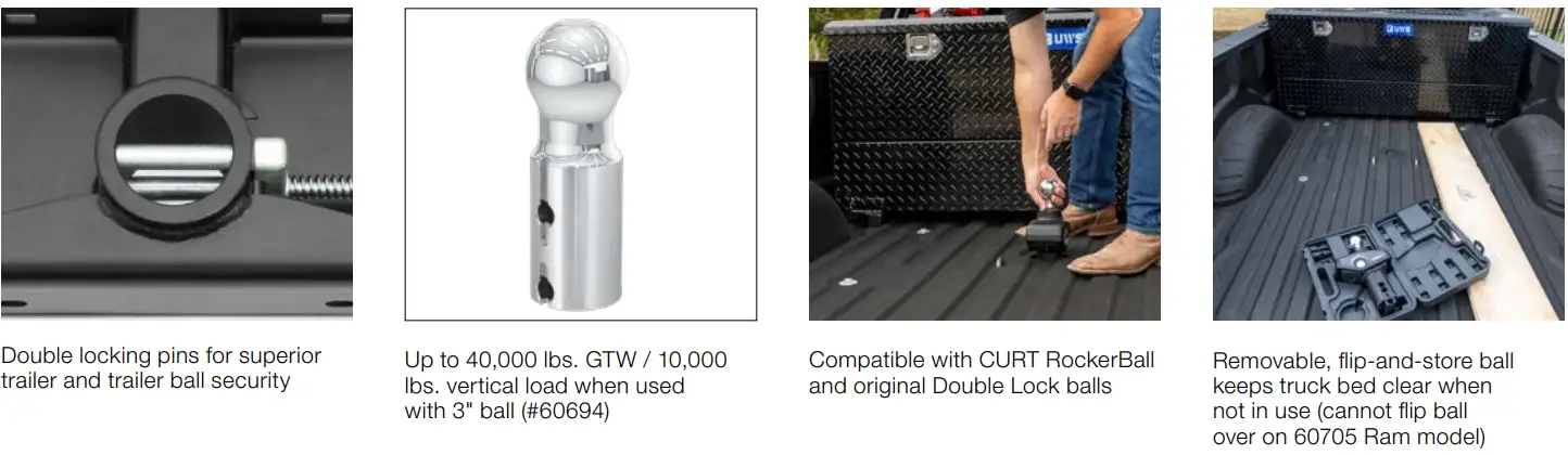 CURT PowerHaul™ Double Lock Gooseneck Hitches